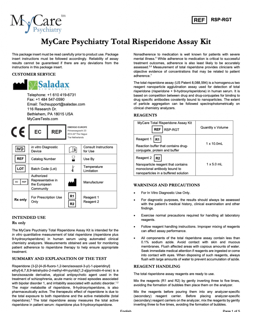 Product Information – Canada – MyCare Tests – Canada